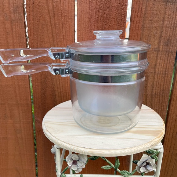 Pyrex | Kitchen | Vintage Pyrex Glass Double Boiler With Lid | Poshmark